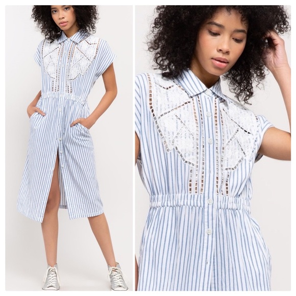 POL | Dresses | Pol Polly Farms Blue Stripe Dress | Poshmark
